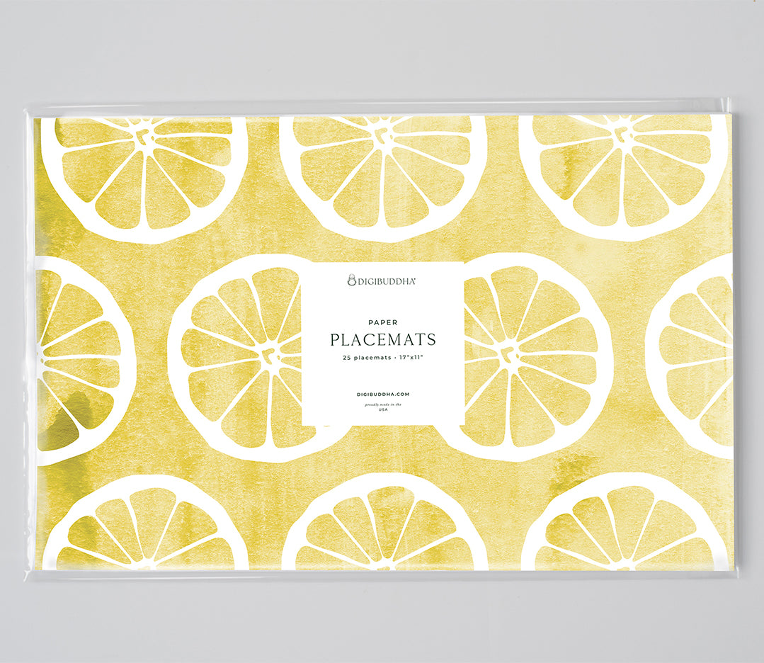 Yellow Lemon Slices Paper Placemats – Digibuddha