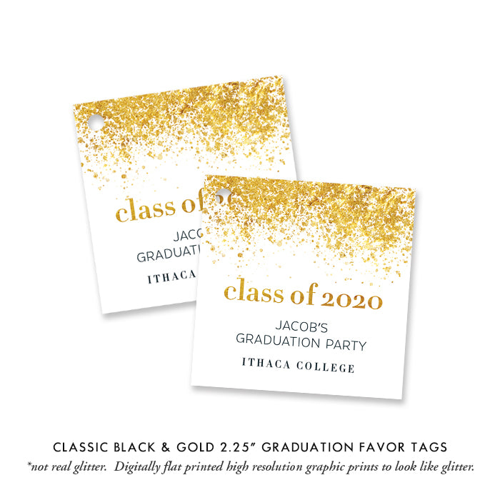 Classic Black & Gold Graduation Favor Tags Coll. 25 – Digibuddha