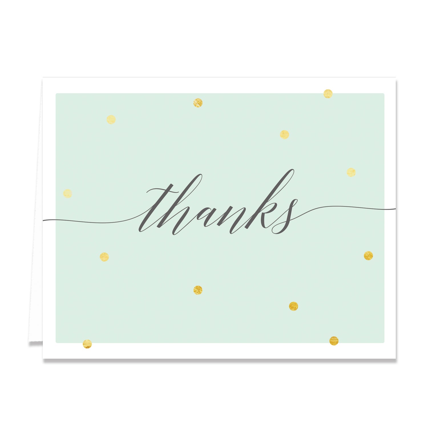 Mint + Gold Foil Dots Thank You Card – Digibuddha