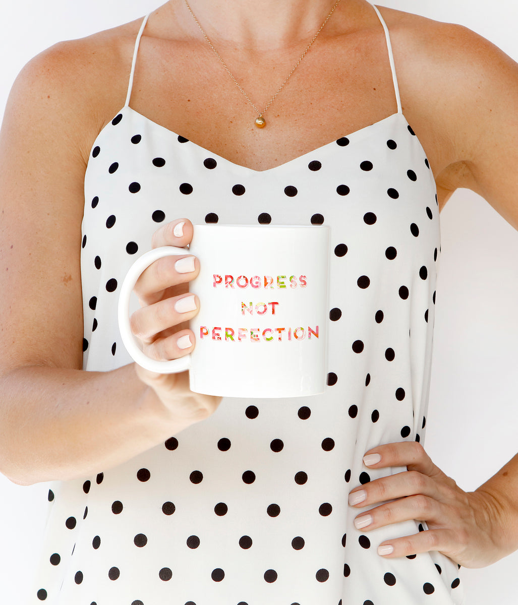 Progress Not Perfection Mug Gifts for Women Digibuddha