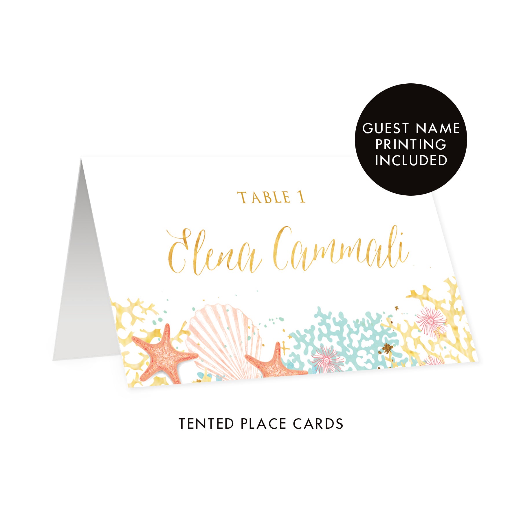 Beach Themed Place Cards | Elena – Digibuddha