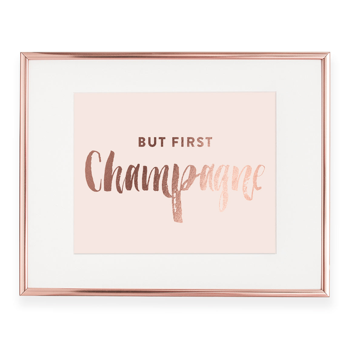 But First Champagne Gold Foil Pressed Art Print Bar Cart Party Sign ...