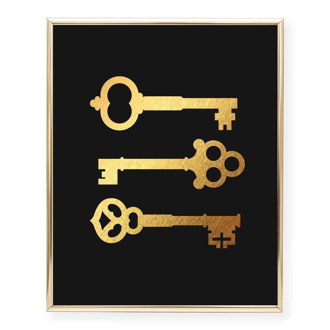 Vintage Keys Foil Art Print | New Home Decor Gold Wall Art Poster ...