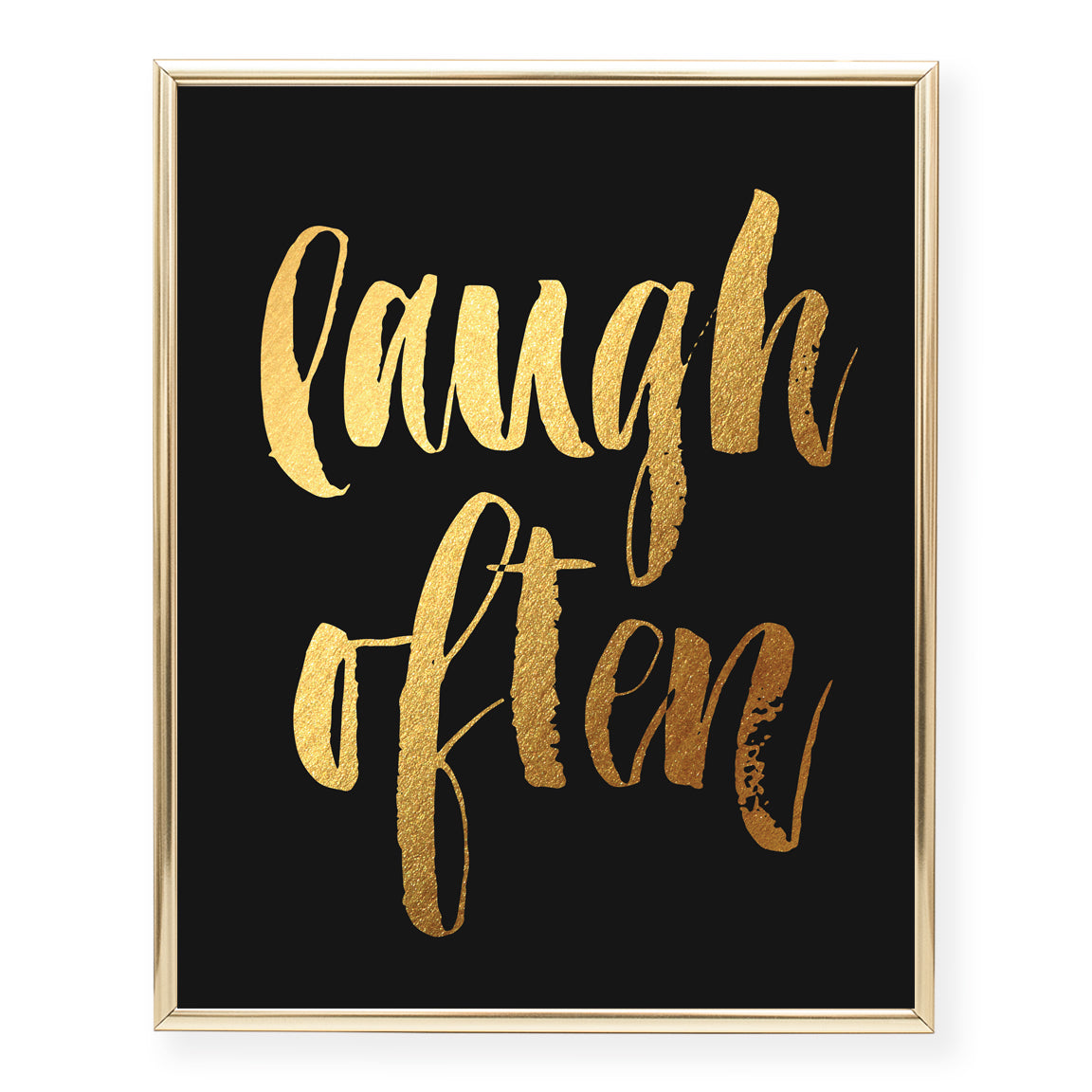 Laugh Often Gold Foil Art Print Health & Lifestyle Quote ...