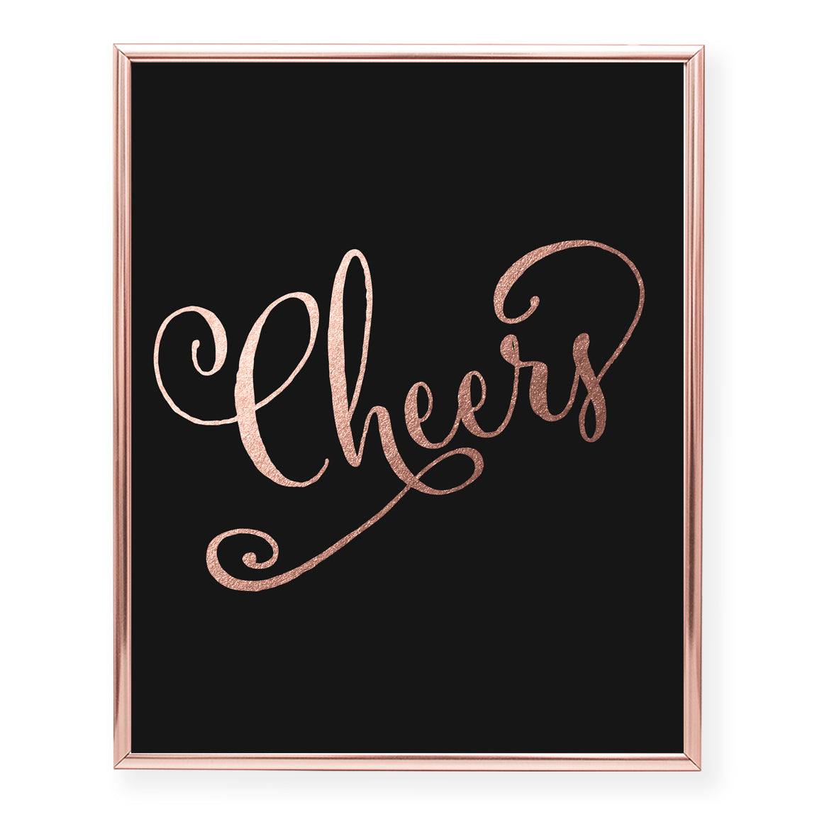Cheers Foil Art Print Poster Real Foil Pressed Bar Cart Party Sign Art ...
