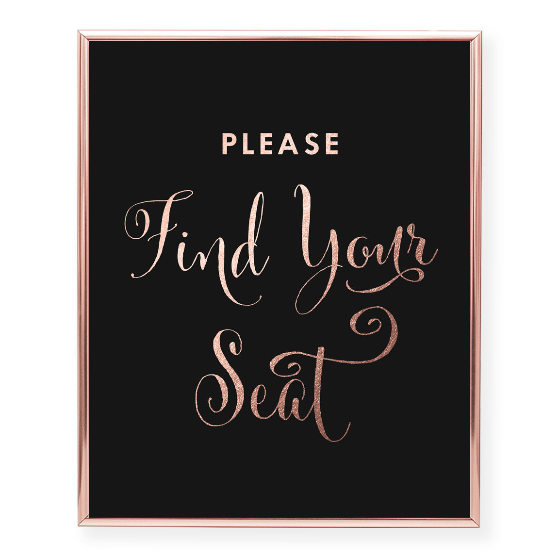 Find Your Seat Sign Foil Art Print Seating Chart Wedding Signage ...