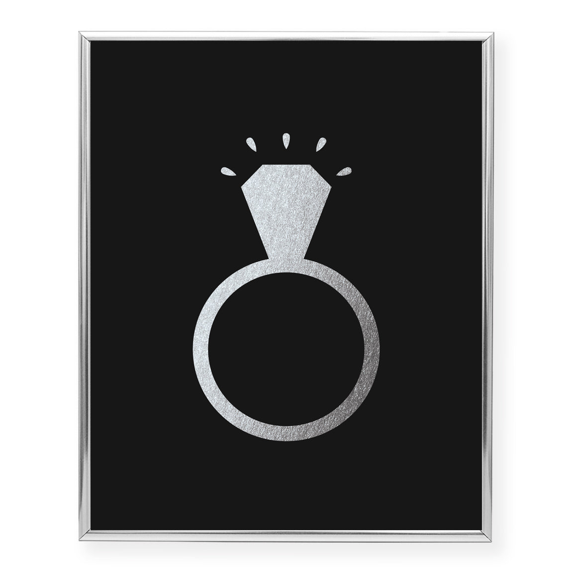 Diamond Ring Foil Pressed Art Print Poster Wedding Bridal Shower ...