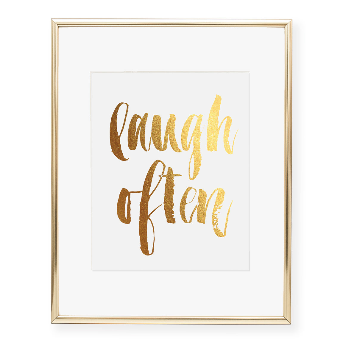 Laugh Often Gold Foil Art Print Health & Lifestyle Quote ...