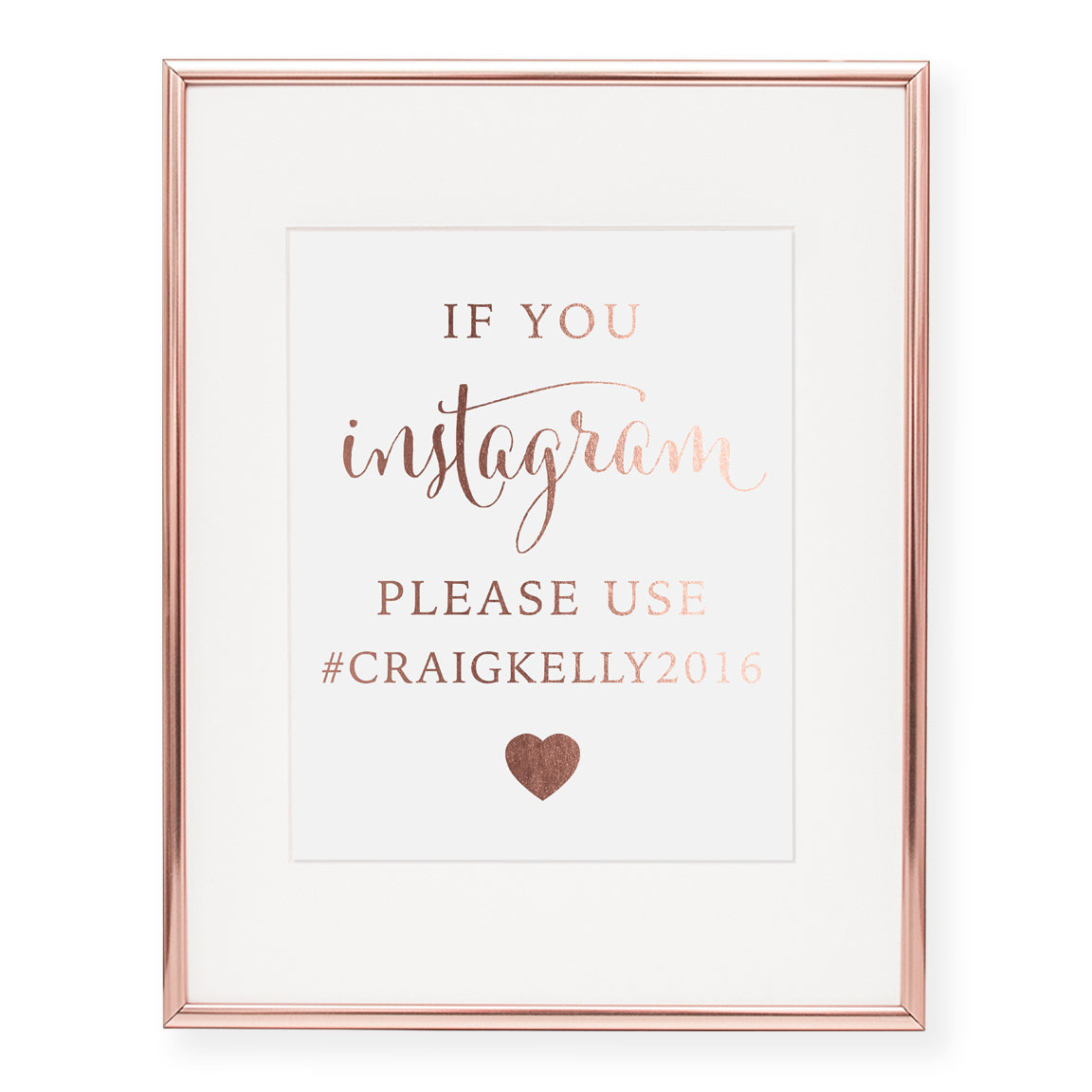 Custom Instagram Sign | Personalized Social Media Hashtag Gold Foil Art ...