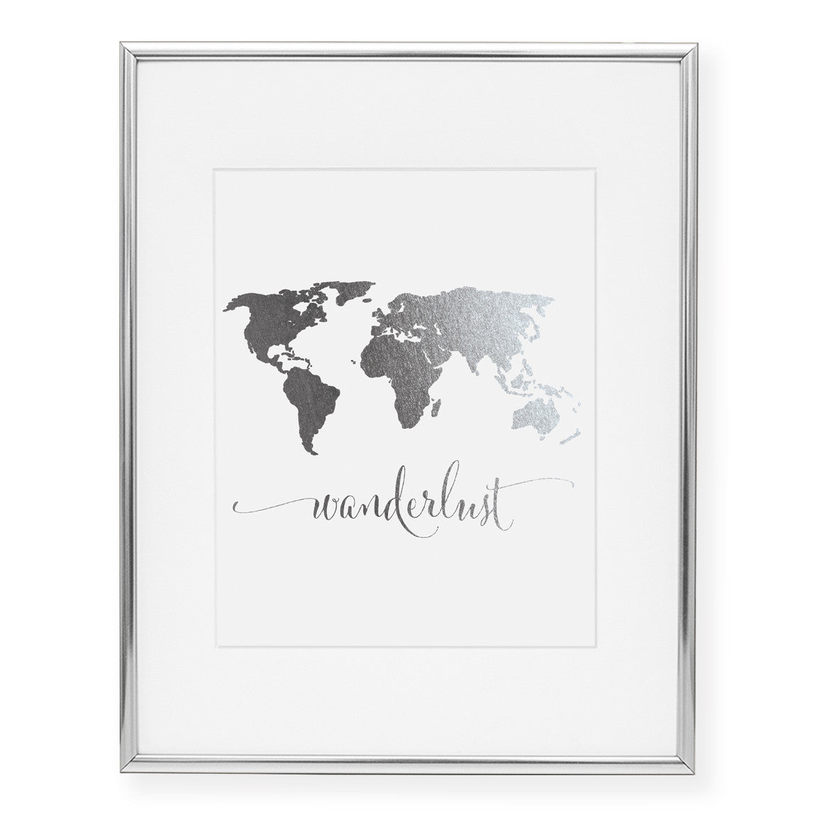 Wanderlust World Map Foil Art Print Poster Real Foil Pressed Decor ...