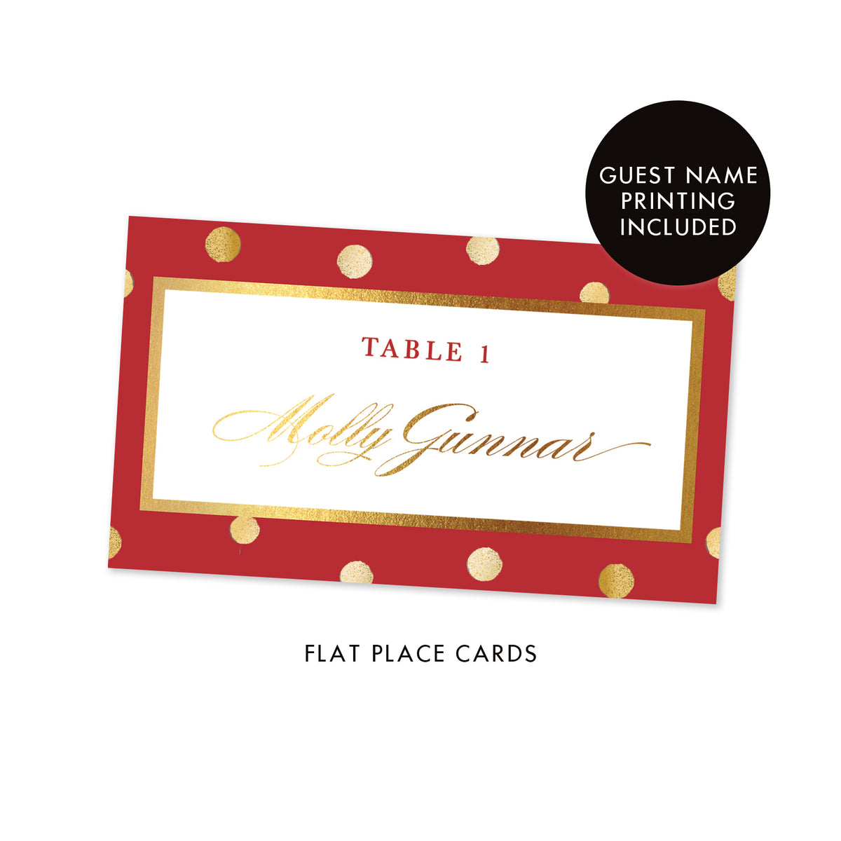 Red Place Cards with Gold Dots | Gunnar – Digibuddha