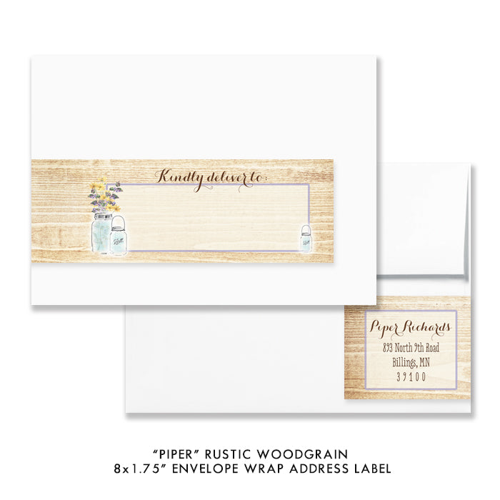 Envelope Wrap Address Label Stripe + Rustic Woodgrain – Digibuddha