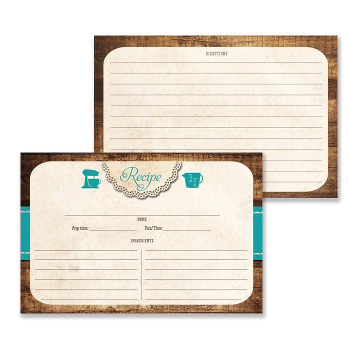 Rustic Wood Recipe Cards Set of 25 | Tracey Teal – Digibuddha
