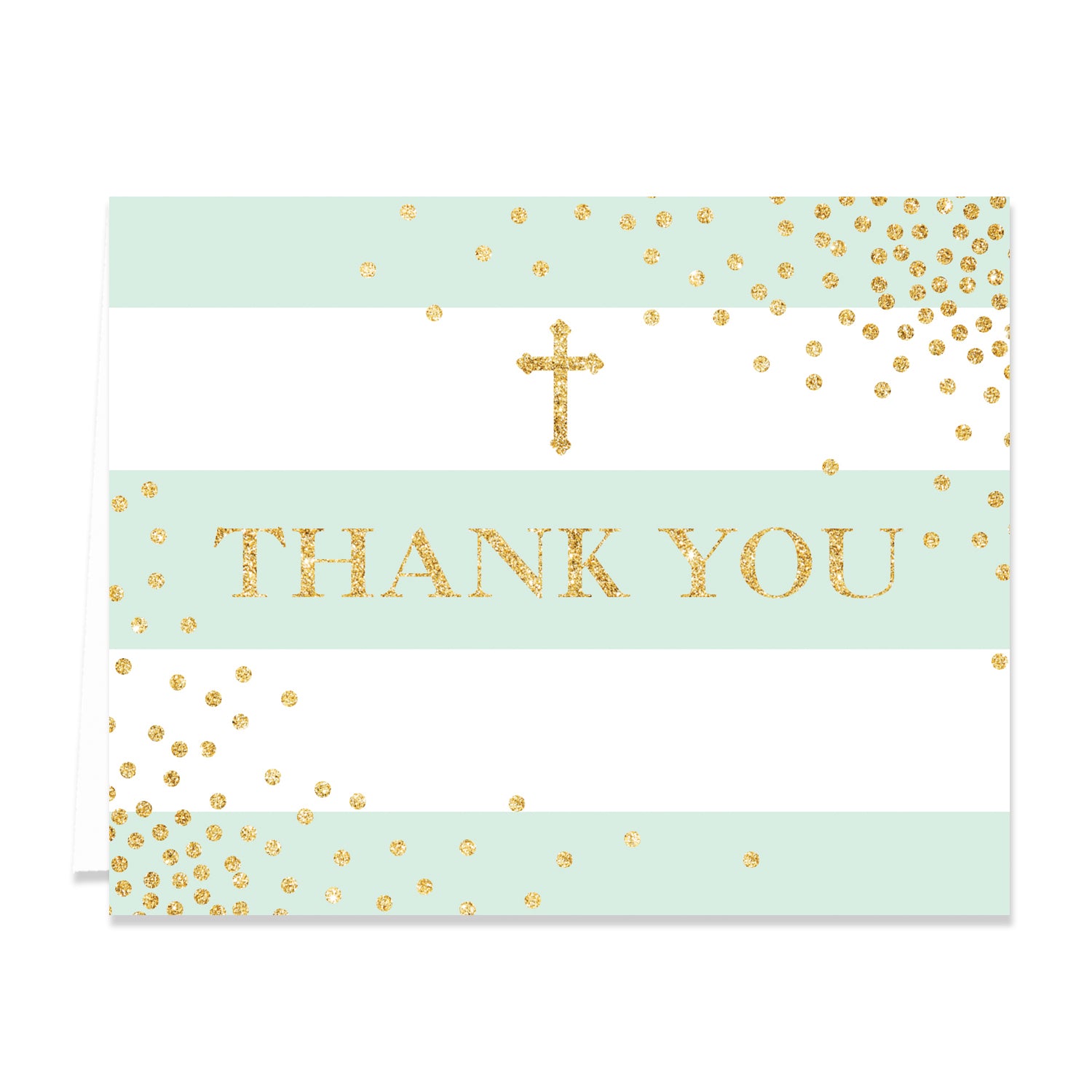 Mint Stripe Religious Thank You Card – Digibuddha