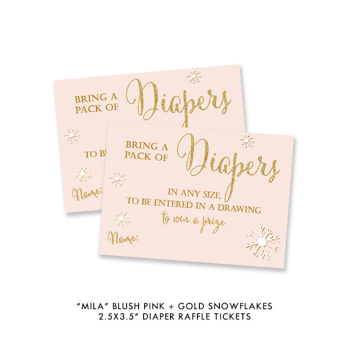 Blush Pink & Gold Glitter Snowflakes | Baby it's Cold Outside Winter ...